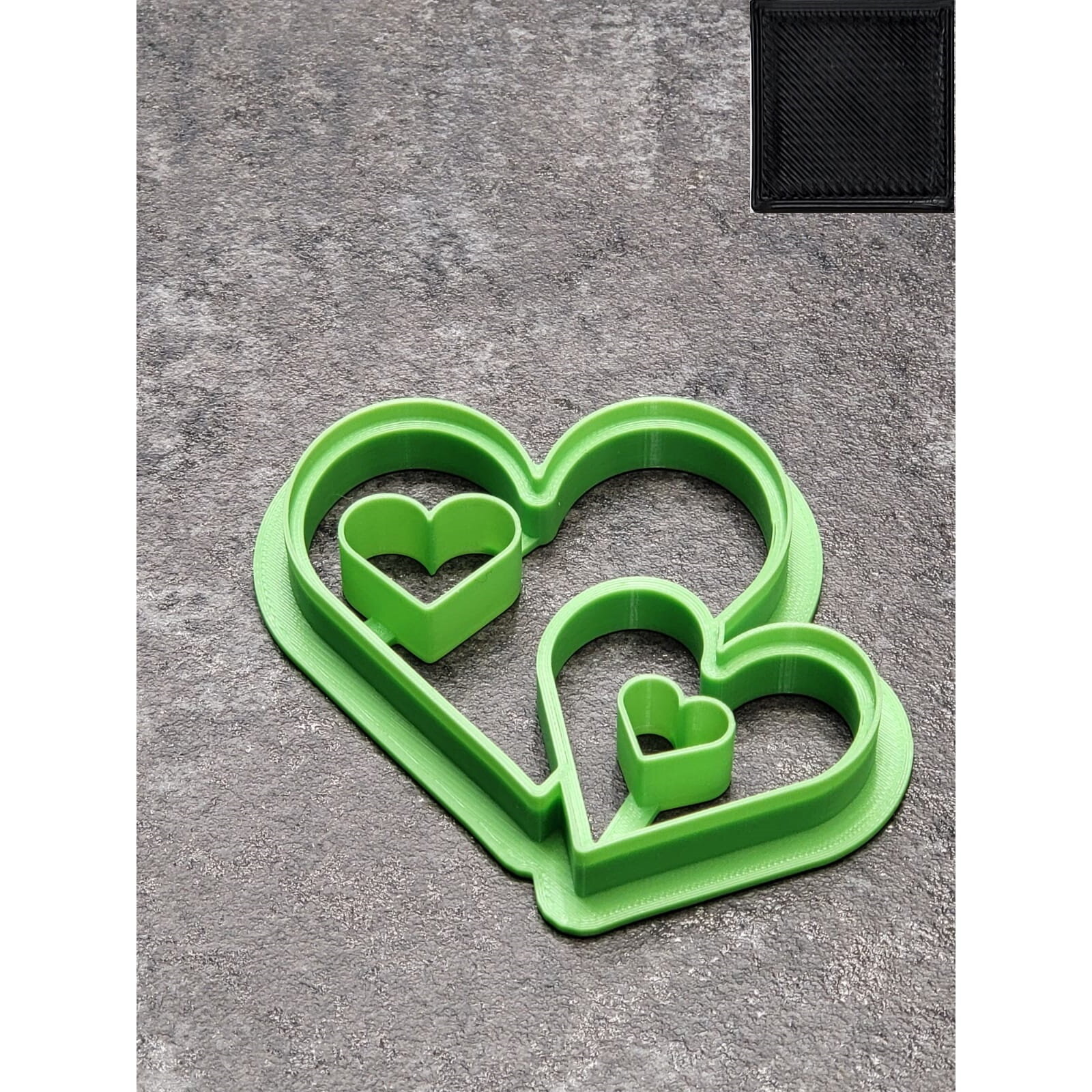 Форма для печенья/пряников "Два сердца" (Черный)