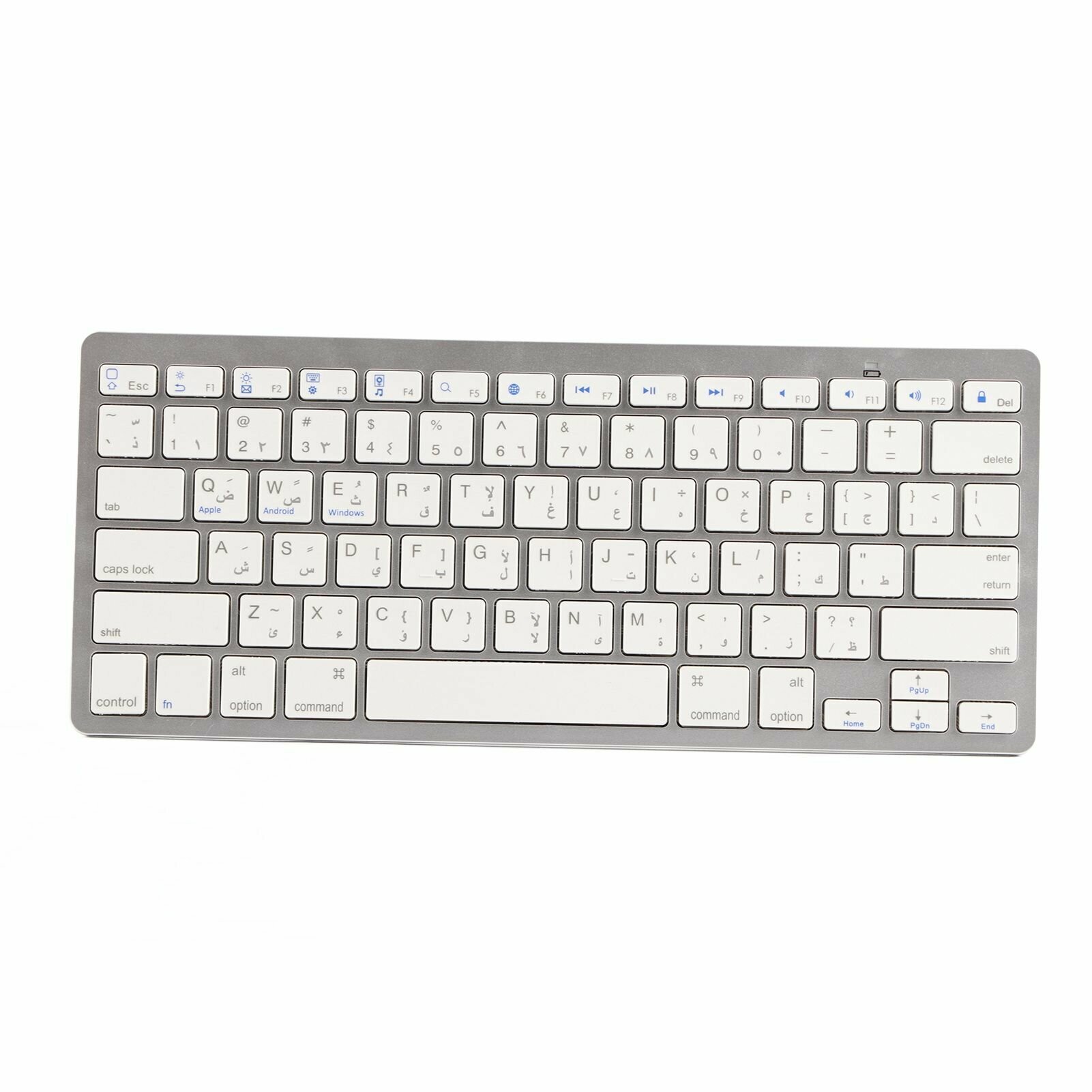 Беспроводная мини-клавиатура 78 клавиш, ультратонкая, портативная, белого цвета для компьютеров Android OS X IOS Windows, арабская раскладка, компактный дизайн, лёгкая