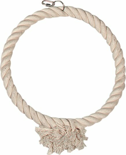 Игрушка Flamingo RING, для птиц, веревочное кольцо, диаметр 35см, бежевая