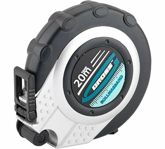 GROSS Рулетка геодезическая 20 м х 13 мм, закр. корп, металлическая лента, нейлон 31251