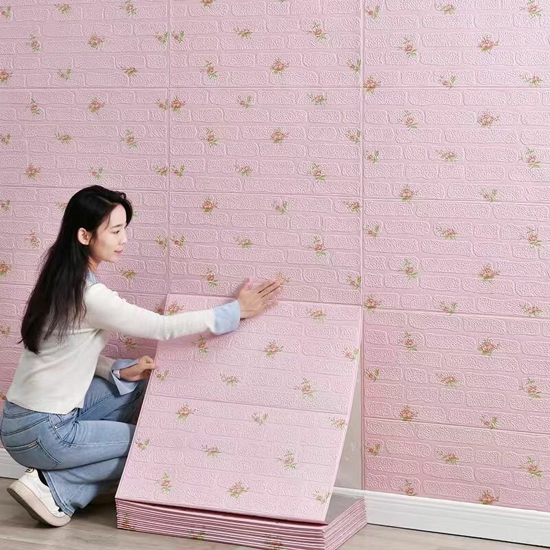 3D Самоклеющаяся стеновая панель с пленкой 70 смx10м ПВХ для интерьера, мягкая декоративная плитка на стены