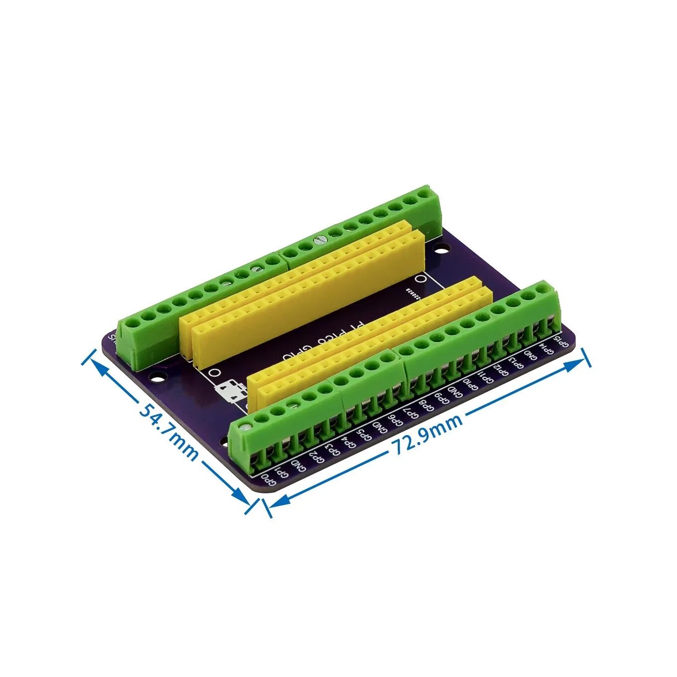 Расширение GPIO для Raspberry Pi Pico, terminal purpleboard