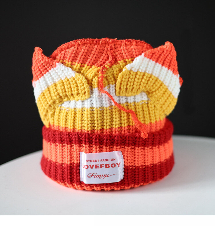 Зимние женские шапки, японские универсальные женские шапки Баотоу, осенние и зимние защиты ушей, теплые вязаные ворсовые шапки в корейском стиле, женские шапки для родов.