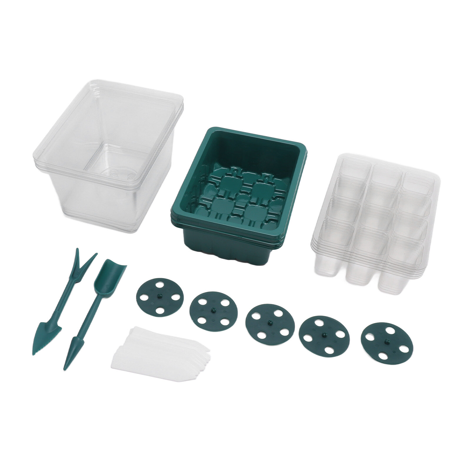 Стартовый лоток для семян, 12 ячеек, регулируемая влажность, стартовый комплект для уплотненных семян с прозрачным купольным основанием для выращивания семян