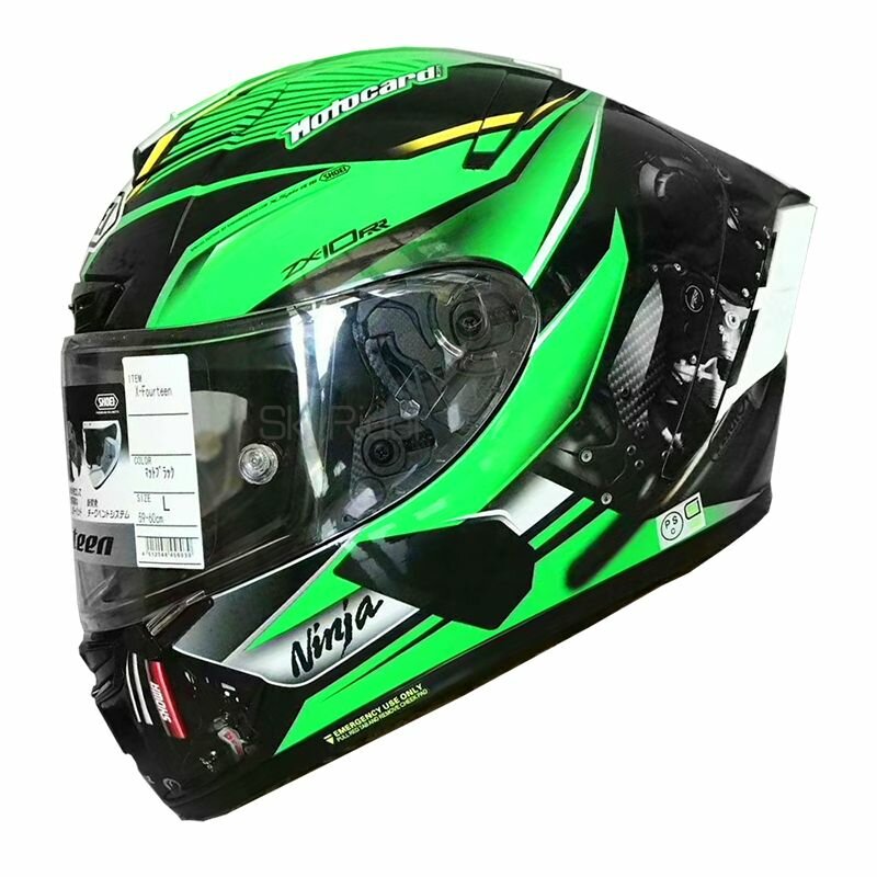 Полнолицевой мотоциклетный шлем SHOEI X-14 Kawasaki ZX-10 RR — сертифицирован DOT ECE, ABS, размеры: M-L-XL-XXL