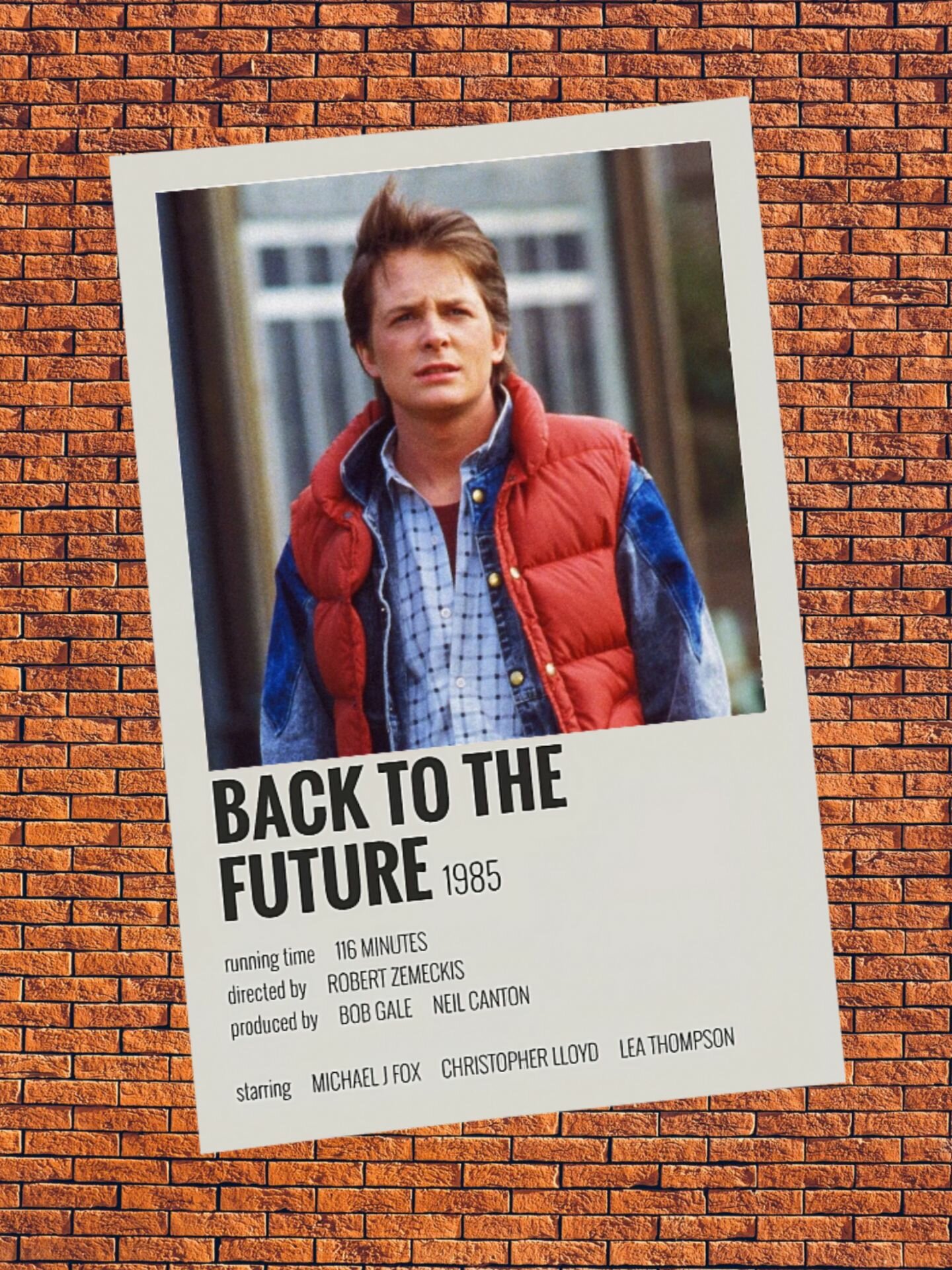 Постер "Назад в Будущее" в стиле "полароид", формат А3, 297 х 420 мм, глянцевый