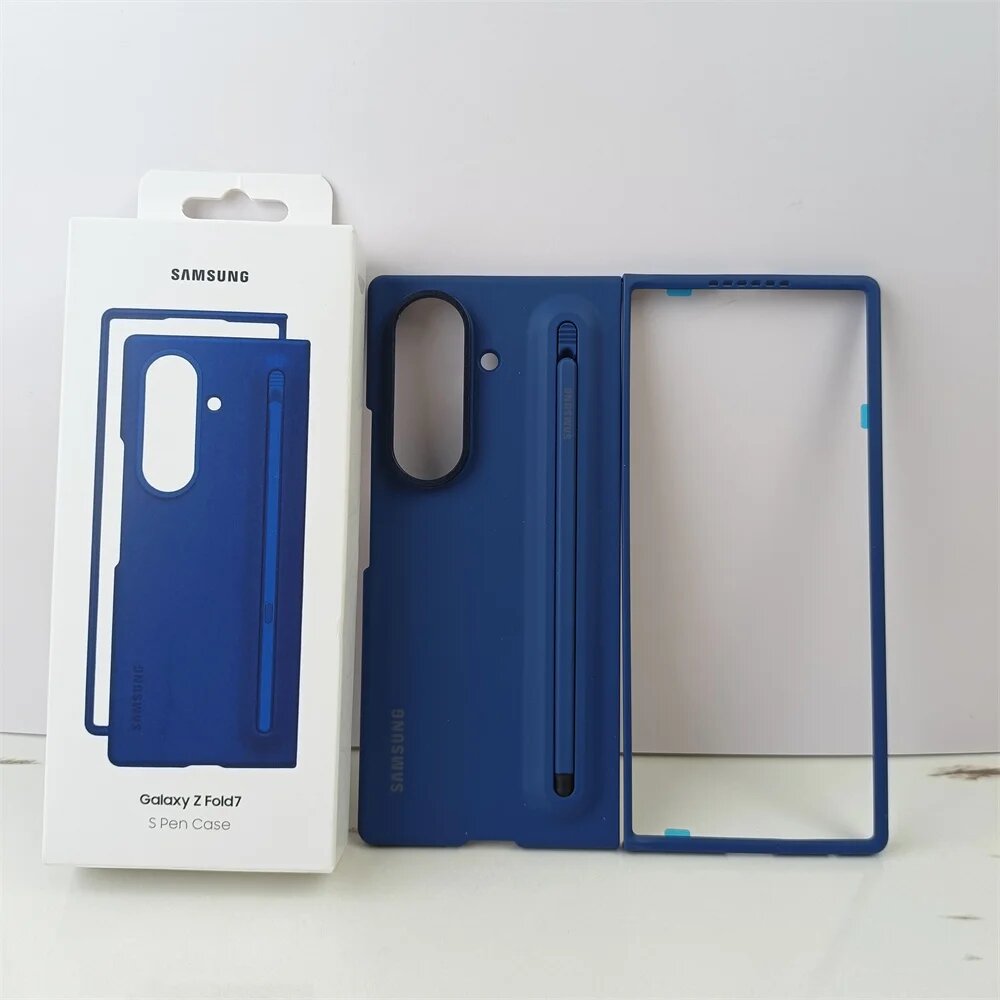 Новый чехол для телефона Samsung Z Fold 7 5G Skin Feel Slim S Pen со стилусом для Galaxy Blue