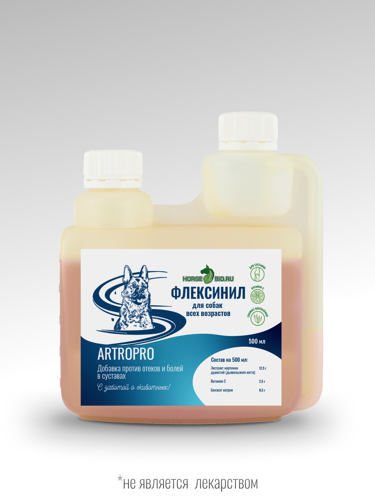 Подкормка флексинил Horse-Bio ArtroPro для собак крупных пород, 500 мл