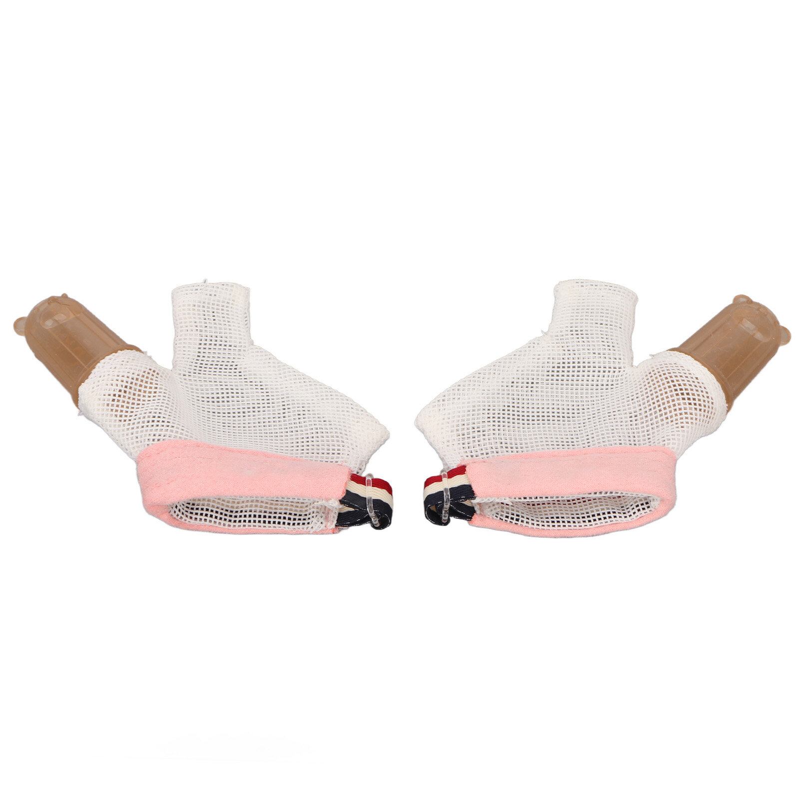 Пара перчаток с упором для сосания большого пальца, мягкие регулируемые перчатки с пряжкой, защита для большого пальца для детей, розовые