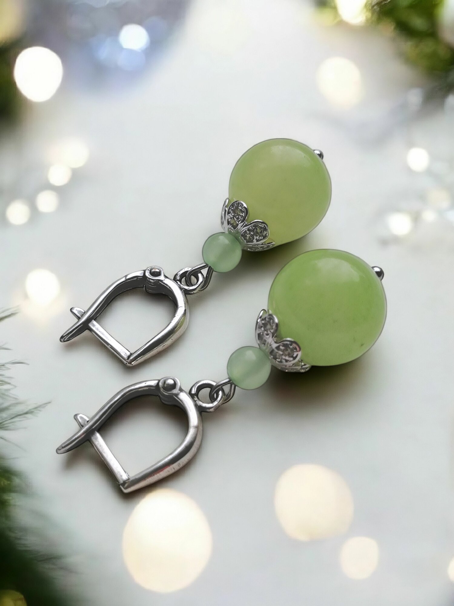 Серьги с подвесками JEWEL OLGA, фианит, оникс