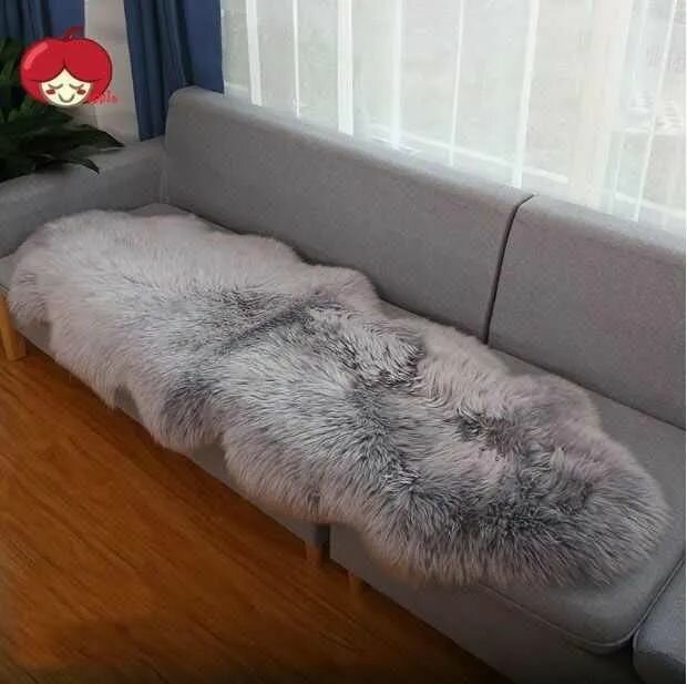 Шкура овечья натуральная, шкура на пол, коврик, накидка на диван,70*200cm