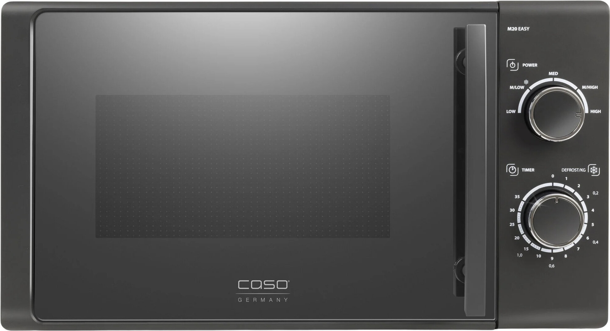 Микроволновая печь Caso M20EASY, 3 уровня мощности, стильная, черная