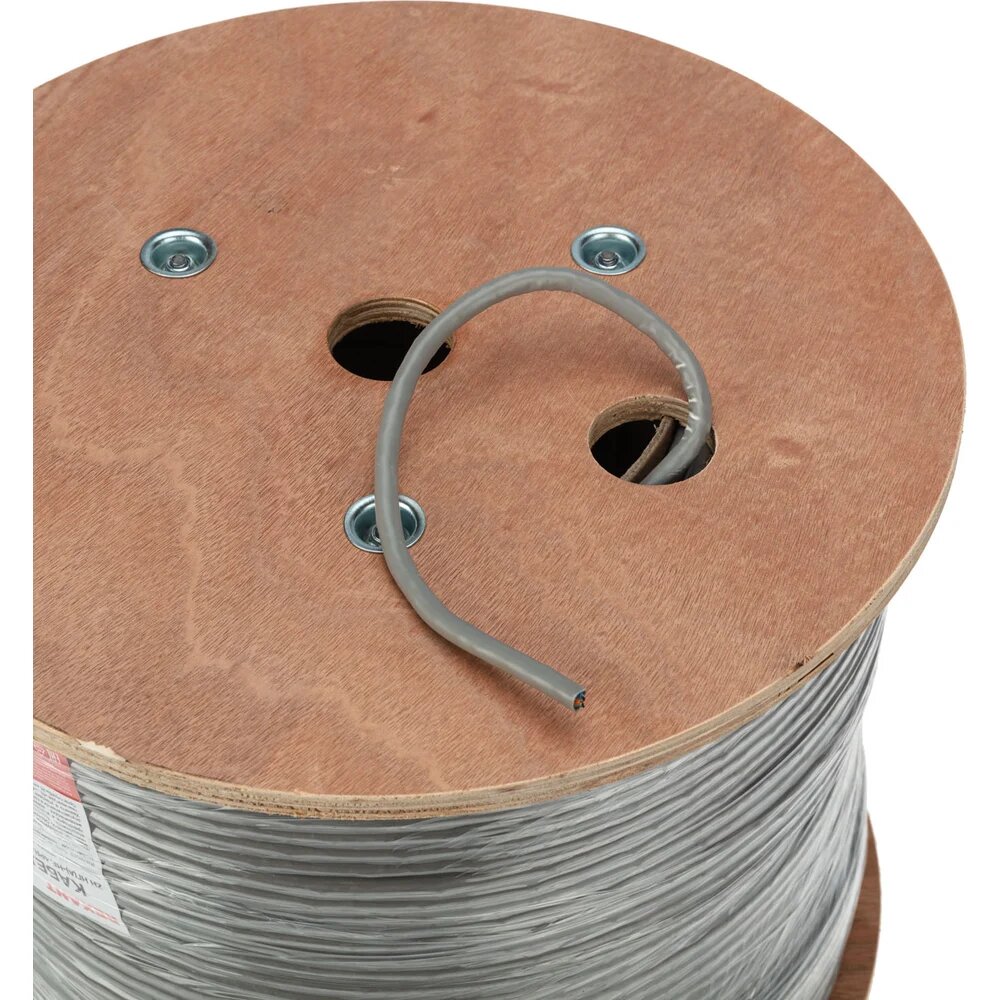 Кабель витая пара FTP REXANT CAT 6, ZH нг(А)-HF, 4PR, 23AWG серый, 305м 01-0167, 305 м, для одиночной или групповой — фото 1