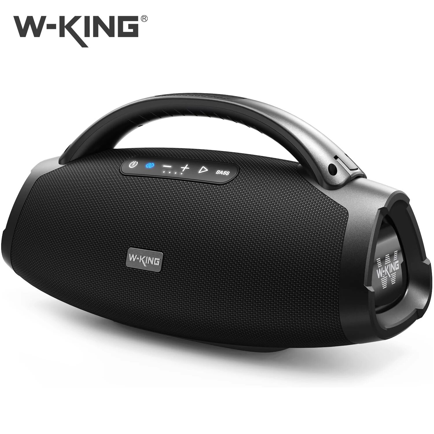 Портативные Bluetooth-колонки W-KING X20, 200 Вт RMS Massive Bass Party Boombox IPX7, водонепроницаемый громкий уличный большой динамик, Черный, 8", 1.2"