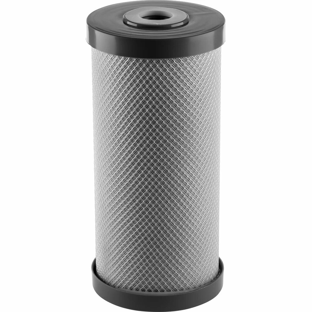 Cменный элемент Гейзер CBC10-Ag - 10BB 27095 картридж из прессованного кокосового угля с серебром, защищает от хлора — фото 1