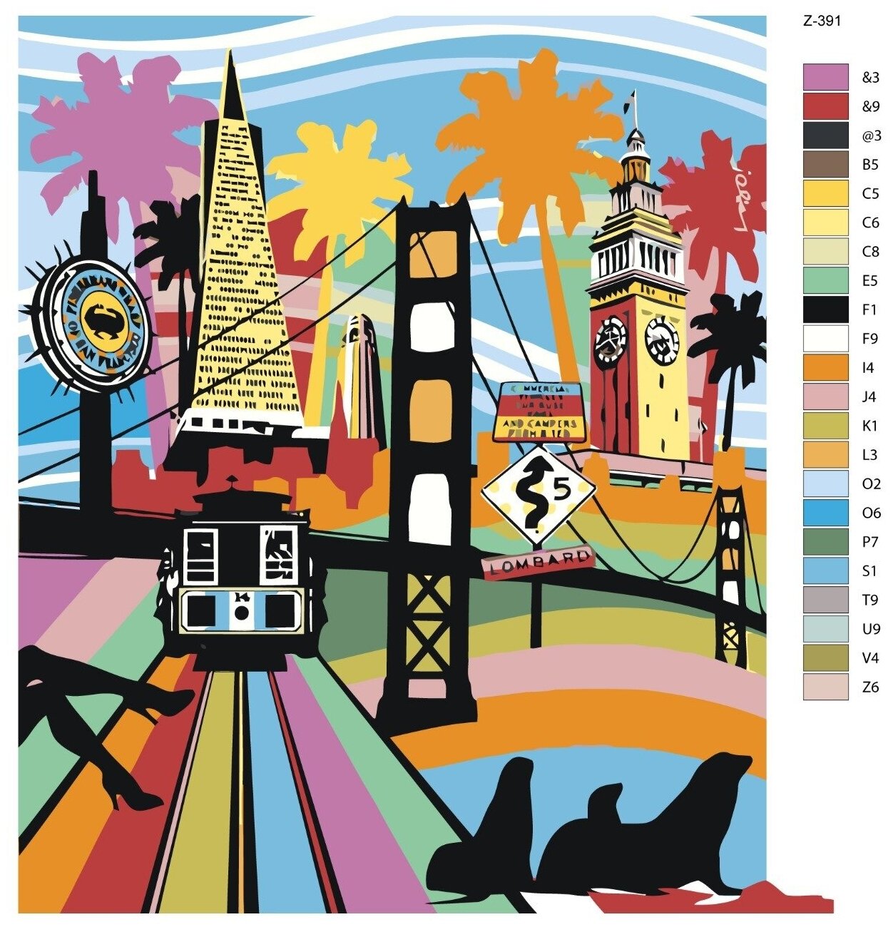 Картина по номерам Z-391 "Поп-арт Поезд" 40x50