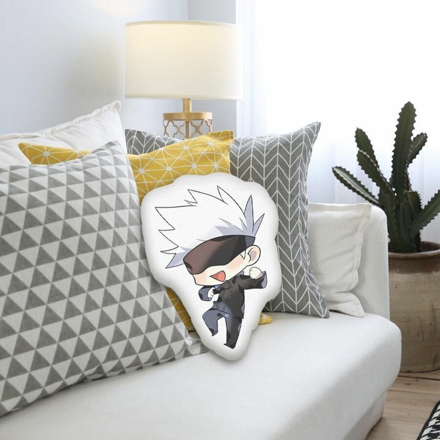 Мягкая фигурная подушка Чиби Магическая битва - Сатору Годжо BCH0594 40см