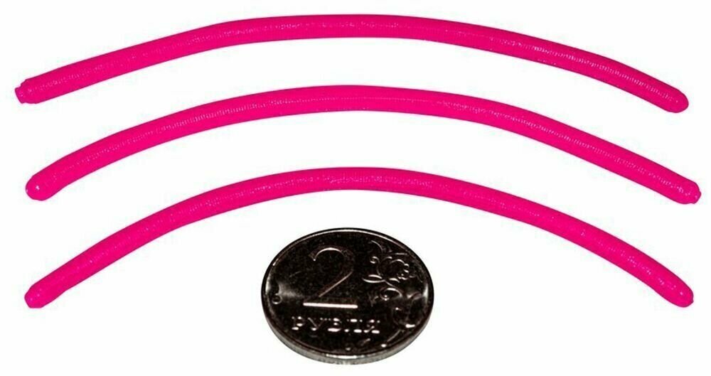 Мягкая форелевая силиконовая приманка для рыбалки TROUT EXPERT серия D-WORM - дошик (#DW14, 100 мм, 10 шт в банке, сыр) Розовый