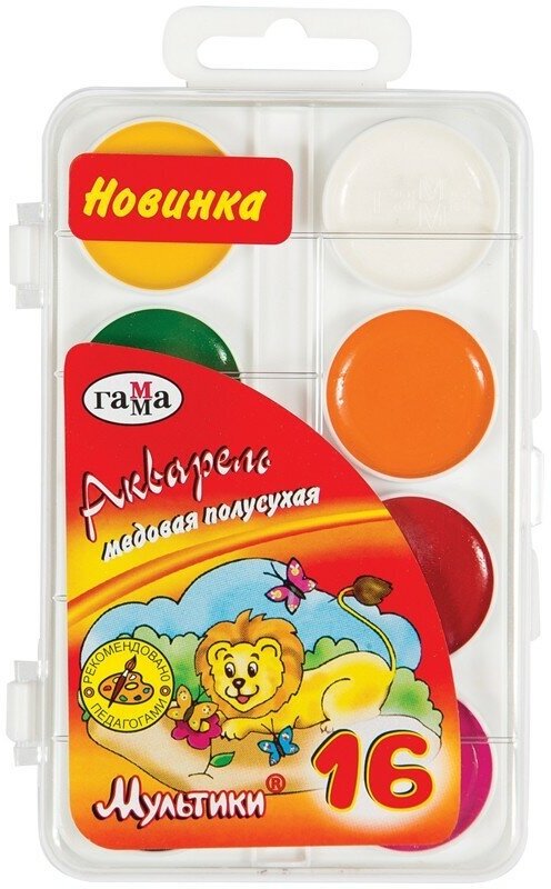 Акварель 16 цветов Мультики, артикул 211046_16
