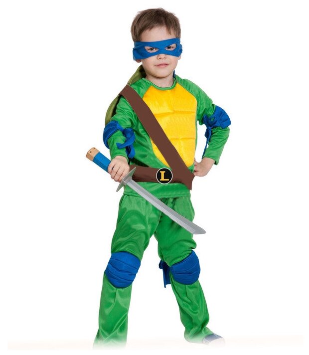 Карнавальный костюм «Ниндзя. Черепашка Леонардо», текстиль, р-р 30-32, рост 116-122 см