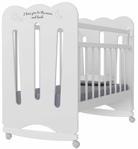 ВДК Кровать детская Desire, колесо-качалка, белый, 1200×600