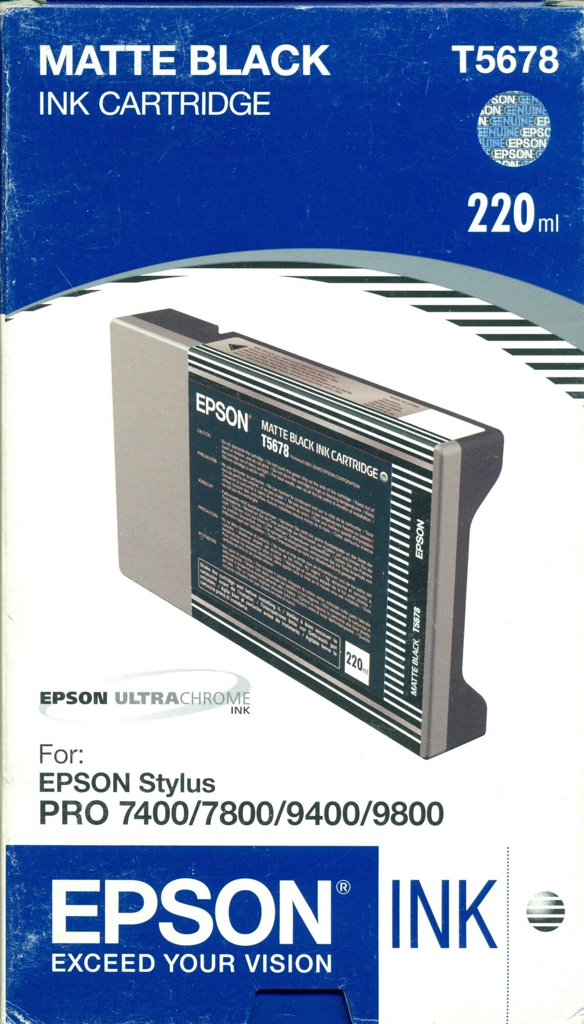 Картридж струйный Epson T5678 C13T567800 Черный Matte Black 220 мл.