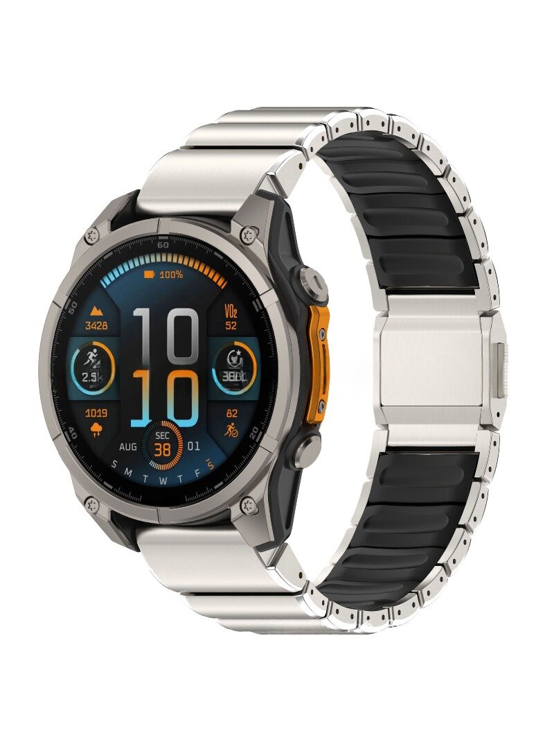 Титановый ремешок диаметром 22 мм/26 мм подходит для ремешка часов Garmin Fenix 8/7 с магнитной пряжкой