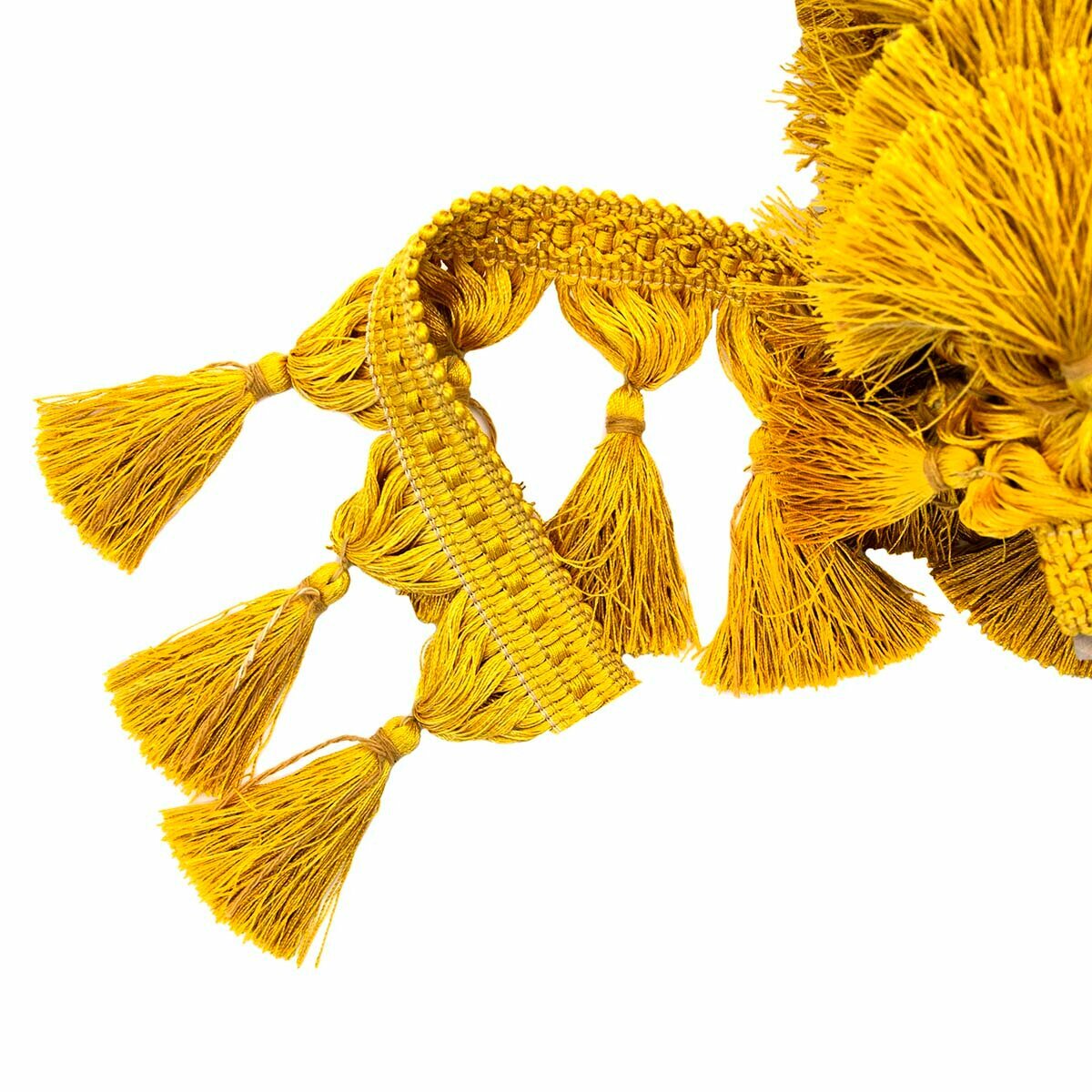 Бахрома для штор с кисточками, 11,5 см*25 м, для текстиля и шитья, золотая, Айрис