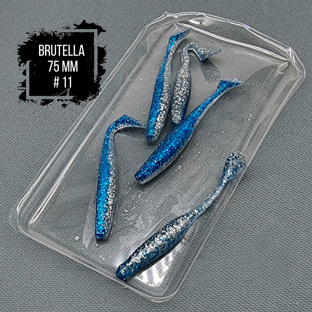 Силиконовая приманка (виброхвост) RIBALUBE BRUTELLA 75мм #11 упаковка 5 шт.