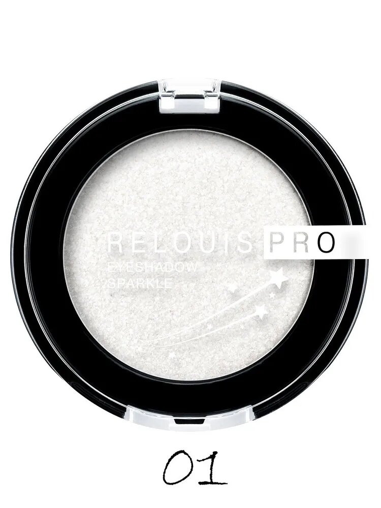 Тени для век Relouis Pro Eyeshadow Sparkle, тон 01 Snow, артикул РБ780-21