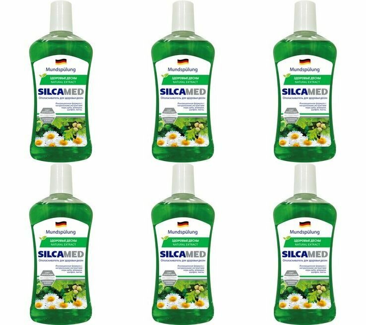 Ополаскиватель для полости рта Silcamed Natural Extract, 500 мл, 6 шт