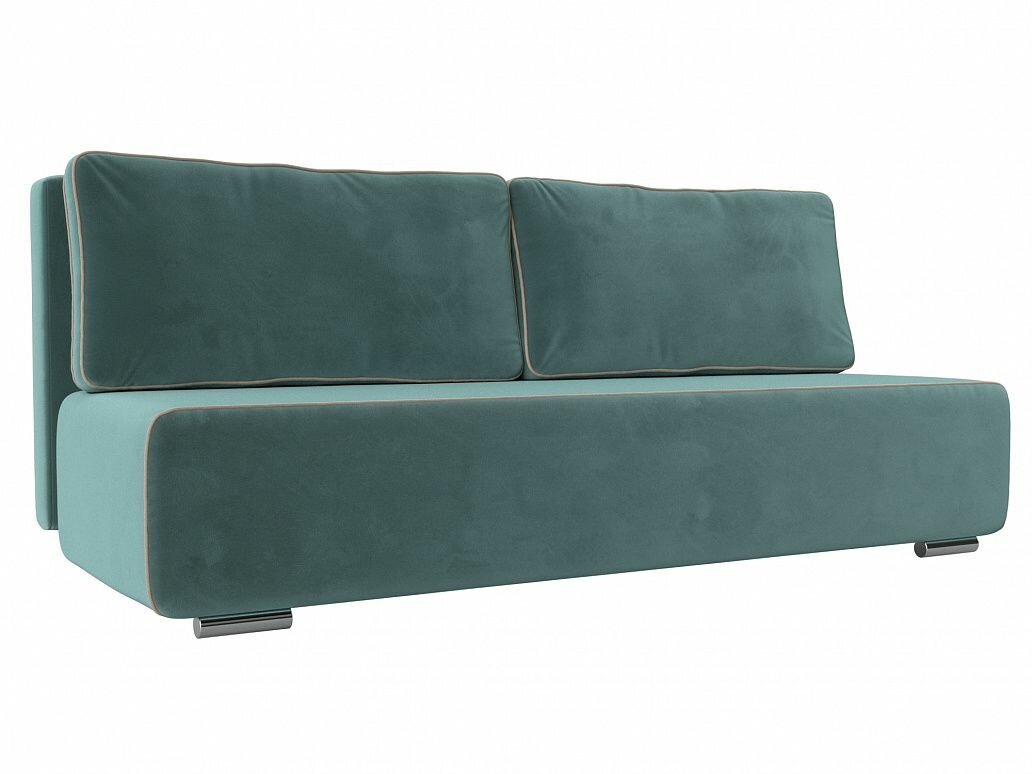 Meblevka Диван еврокнижка Уно велюр бирюзовый бежевый
