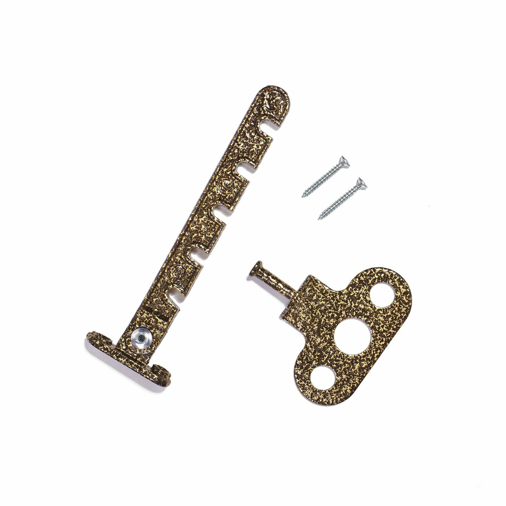 Ограничитель на окно металлический (Гребенка на окно) бронзовый антик