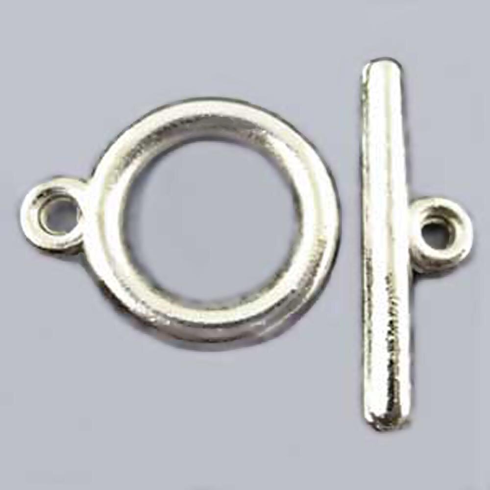 Фурнитура для бижутерии Тогл Классика 0002623 серебряный цвет 19x15 мм (застежка 23x6 мм), цена за 2 шт.