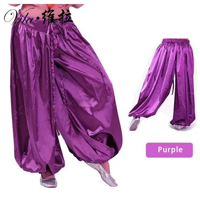 Vila&Yomi Этнические шаровары для танца живота Фиолетовый, фиолетовый