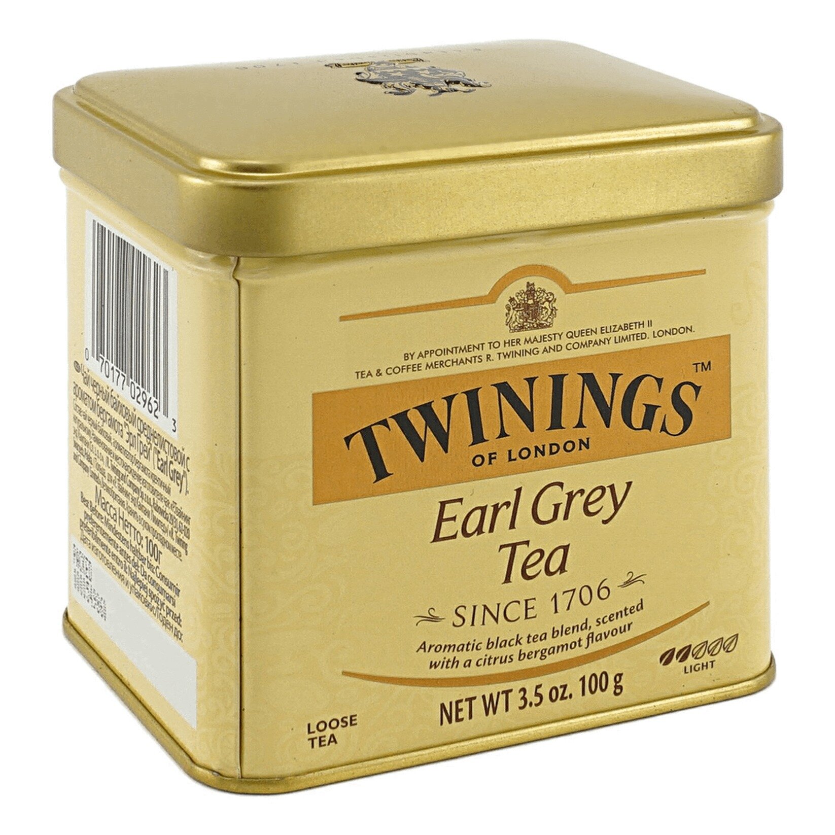 Чай Twinings "Earl Grey", чёрный, листовой, ароматизированный бергамотом, 100г