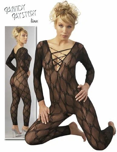 Кружевной комбинезон с открытым шаговым швом от Mandy Mistary