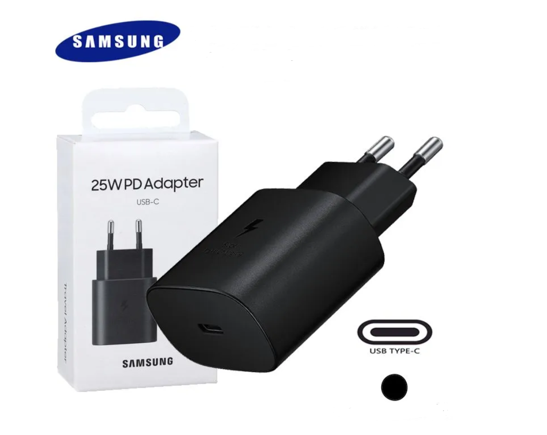 Блок питания для телефонов Samsung 25W PD Power Adapter USB-C/ Сетевой адаптер для Самсунг 25вт- Черный