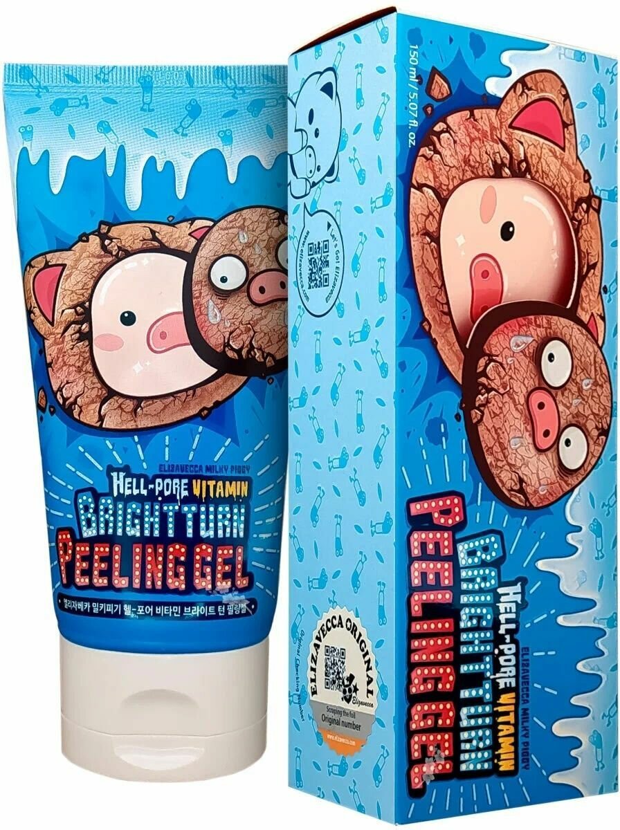 Elizavecca MILKY PIGGY HELL-PORE VITAMIN BRIGHTTURN PEELING GEL - Пилинг скатка для лица с витаминами, 150 мл