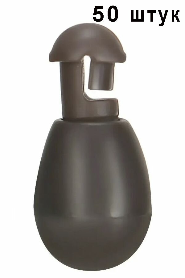 Быстросъём для поводков (Коннектор-отбойник для рыбалки) 50шт - Коричневые