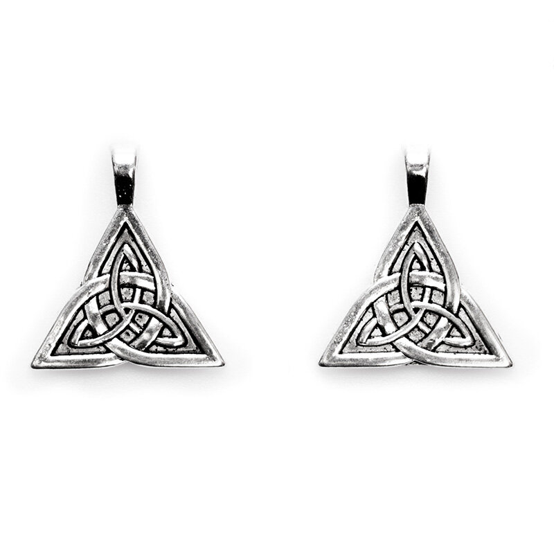Подвеска, 28х25мм, кельтский треугольник, базовый материал - цинковый сплав, стиль тибетское серебро, 5 шт.