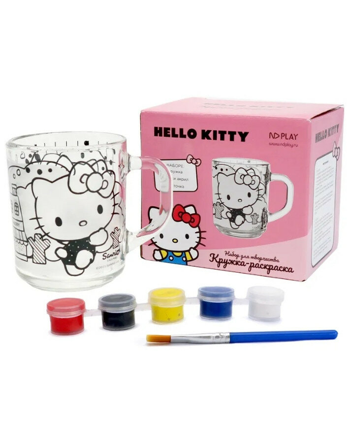 Кружка Hello Kitty + краски и кисточка (230 мл, стекло) (311168)