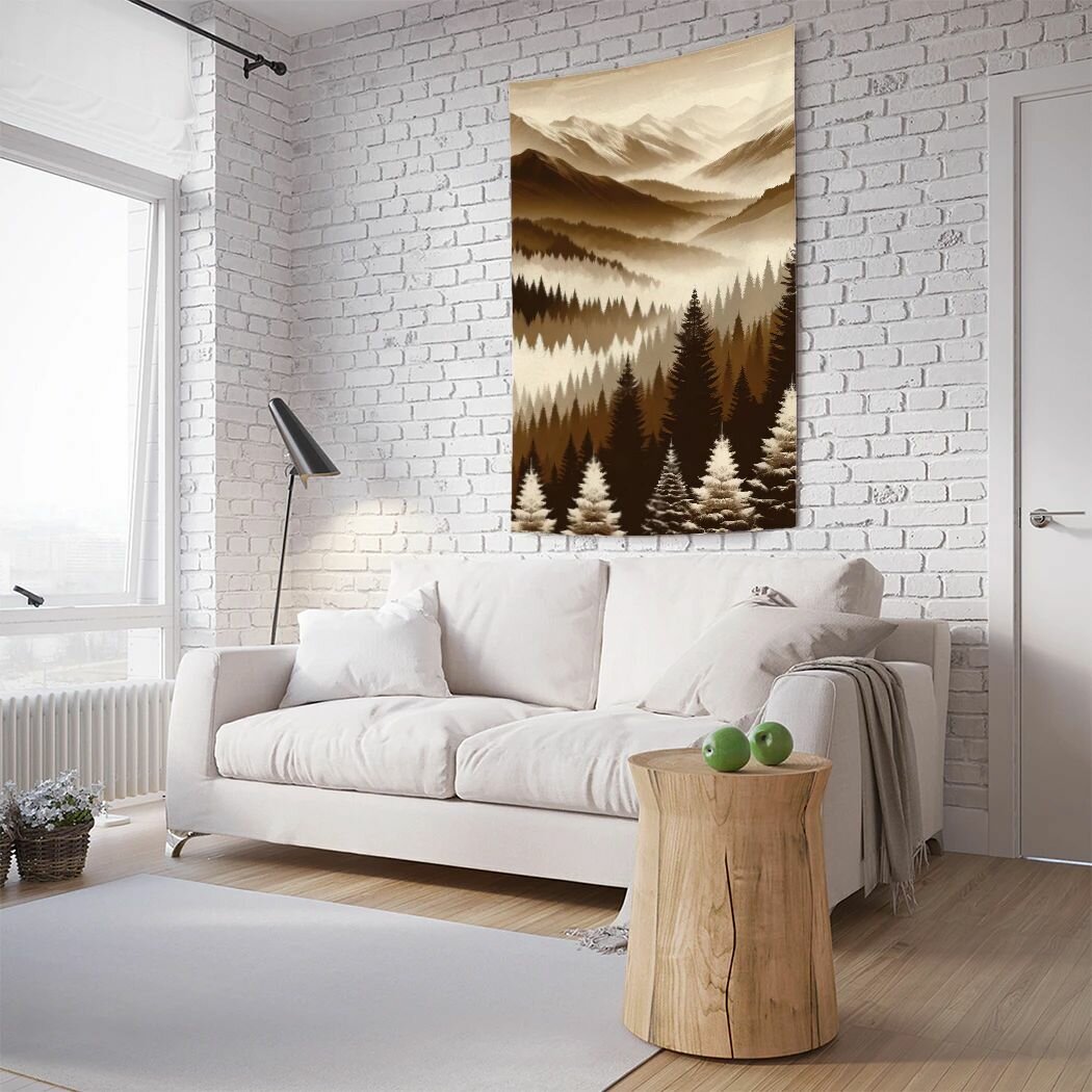 Вертикальное фотопанно на стену JoyArty "Лесная сепия", из ткани, 150х200 см