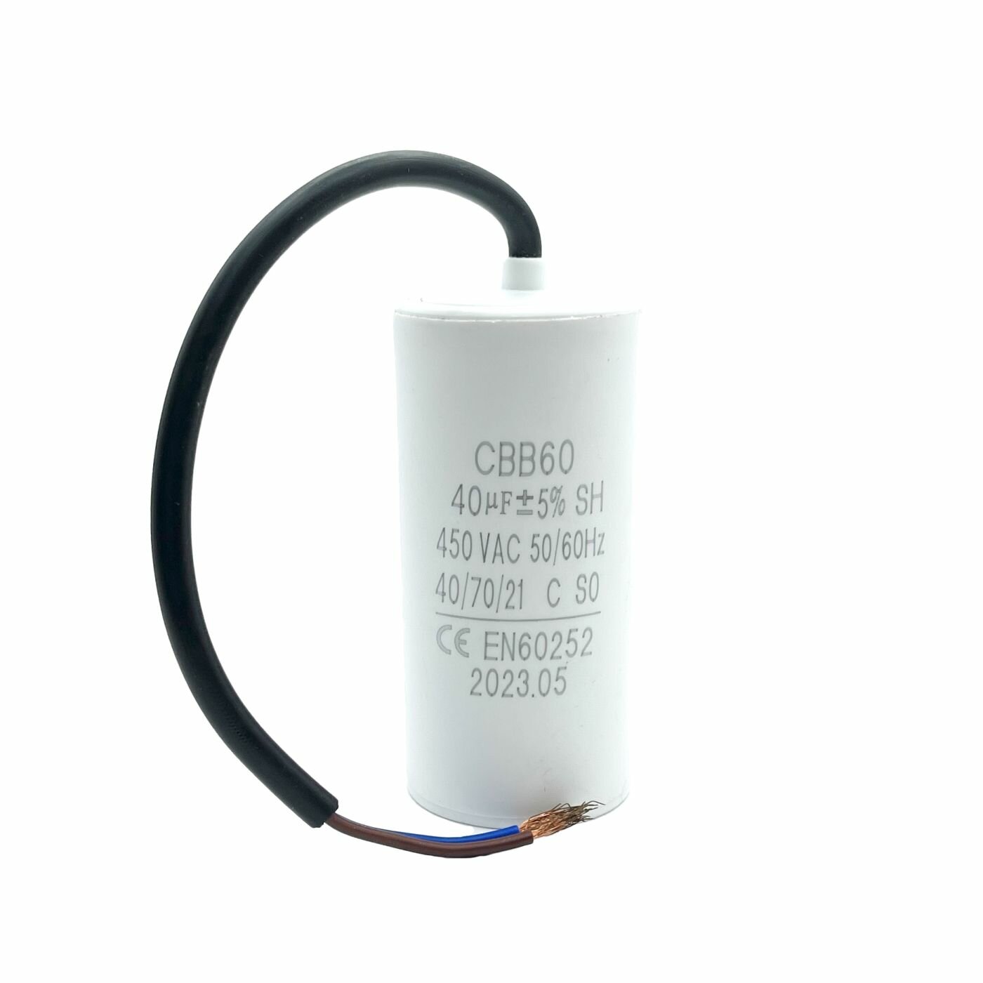 Конденсатор (рабочий) CBB60 40 мкф 450 В, для электродвигателя компрессора