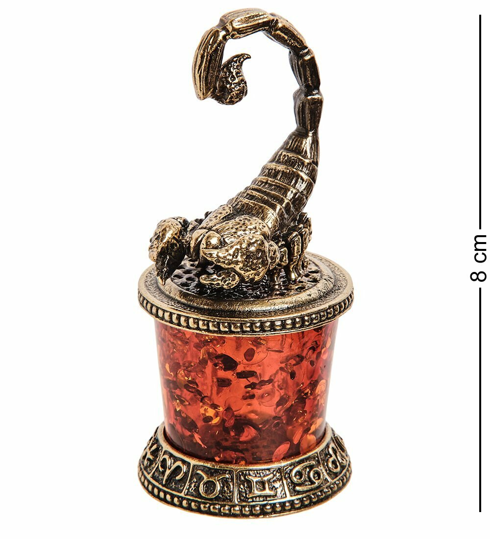 Фигурка 'Знак зодиака-Скорпион' (латунь, янтарь)