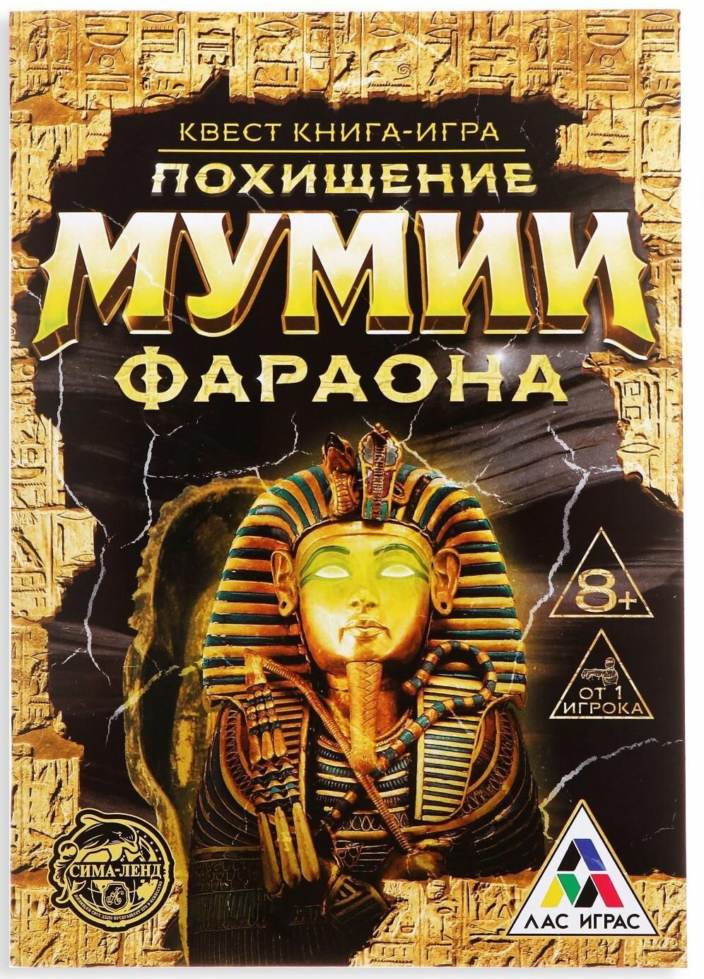 Настольная игра "Квест книга. Похищение мумии Фараона", развивающие задания и логические головоломки на внимание, 8+