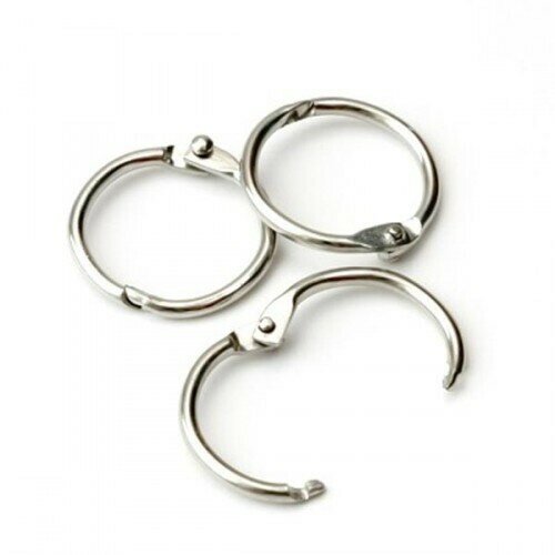 Кольцо металлическое, разъёмное, цвет серебристый, размер 2 см, цена за 20 штук