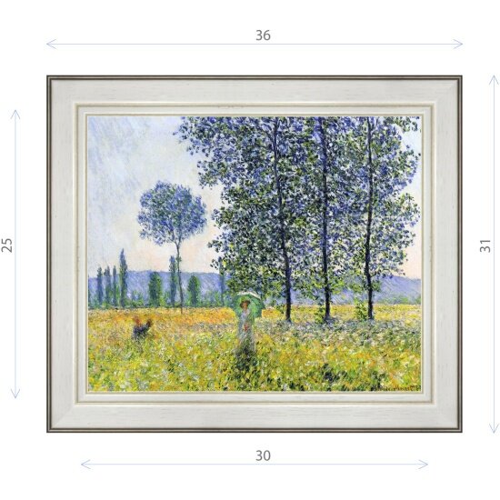 Картина Декор Депо Клода Моне Эффект солнечного света под тополями Матовая бумага в раме без стекла 31х36 см