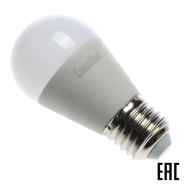 Лампа 10Вт LED10-G45/865/E27 220B 850Лм 6500K светодиодная шарик дневной свет (Camelion) (5 шт. в комплекте)