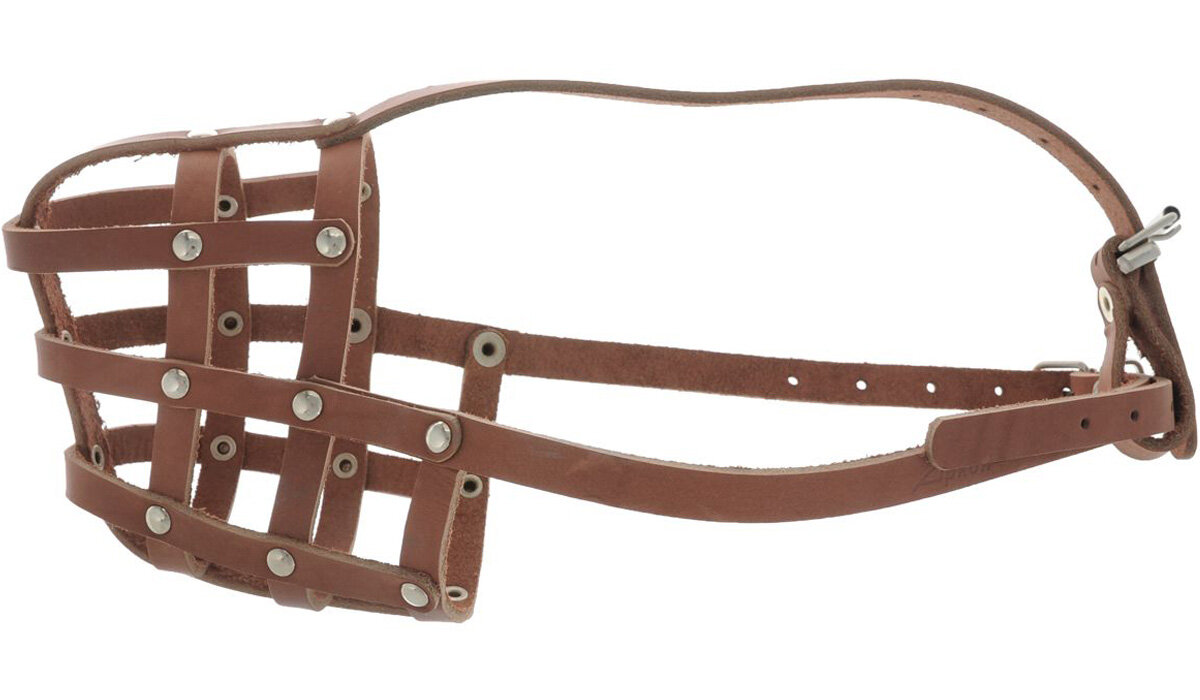 Намордник для собак кожаный коньячный 32 х 10 см Аркон н32к NEW 1 шт